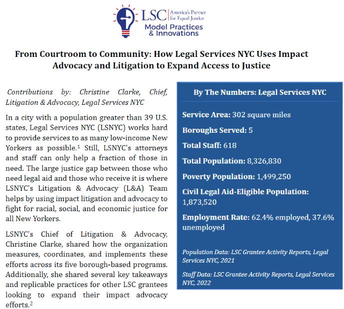 Model Practices & Innovations | LSC - Legal Services Corporation ...